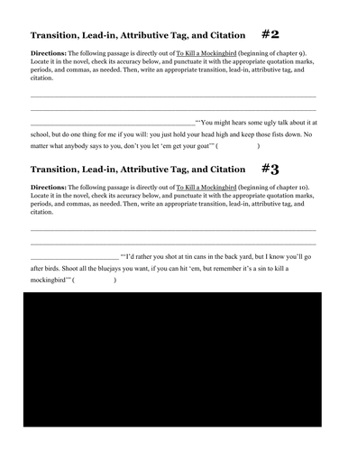 To Kill A Mockingbird — Presenting Text Evidence Writing Unit — 80 ...