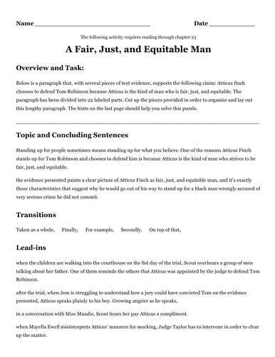 To Kill A Mockingbird — Presenting Text Evidence Writing Unit — 80 ...