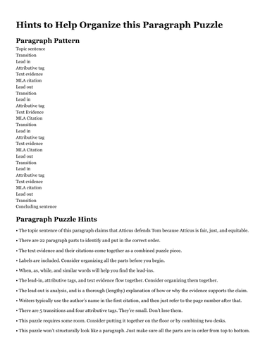 To Kill A Mockingbird — Presenting Text Evidence Writing Unit — 80 ...