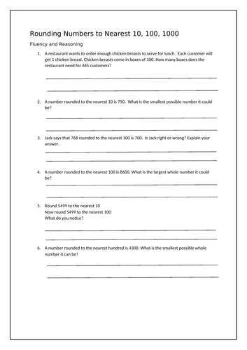 Place Value-Rounding to 10-100-1000 Lesson Pack | Teaching Resources