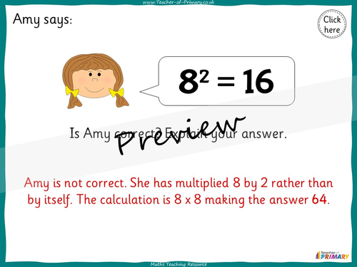 Square Numbers - Year 5 | Teaching Resources
