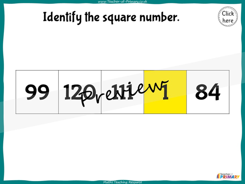 Square Numbers - Year 5 | Teaching Resources