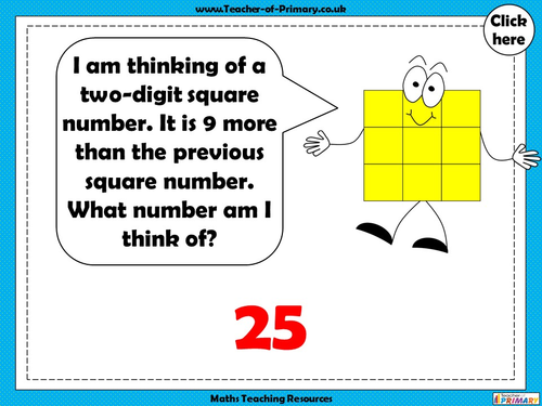 Square Numbers - Year 5 | Teaching Resources