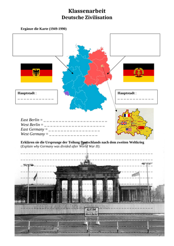 Ostdeutschland und Westdeutschland - East and West Germany - Map ...