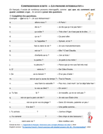 French Interrogative Pronouns - Worksheet (22 sentences with gaps to ...