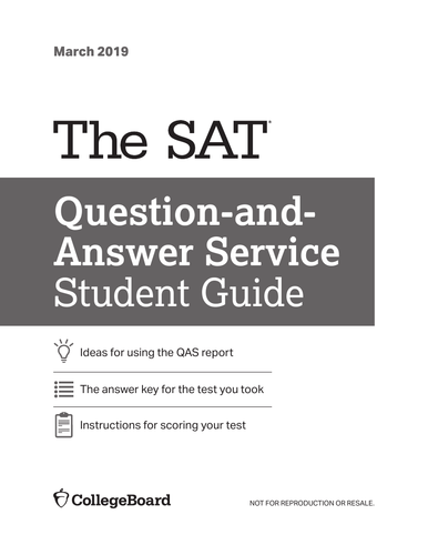 SAT Past Tests/Exams With Answers | Teaching Resources