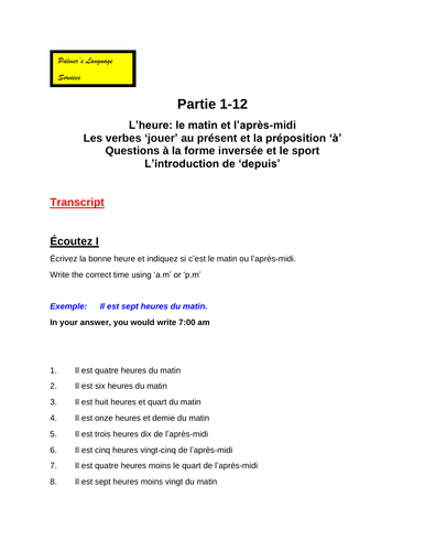 French for Adults: Beginners: Part 12: The verb 'jouer' in the present ...