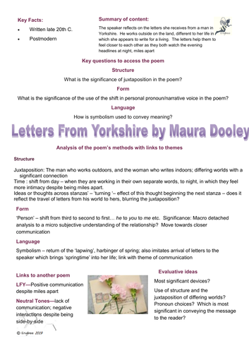 Letters from Yorkshire Revision | Teaching Resources