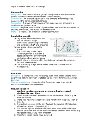Edexcel A Level Biology A - Topic 5 - Ecology (3/3) | Teaching Resources