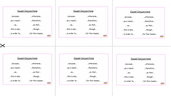Free Causal Conjunctions List | Teaching Resources