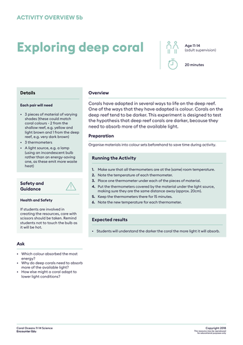 Coral Oceans: KS3: Forces and deep sea exploration | Teaching Resources