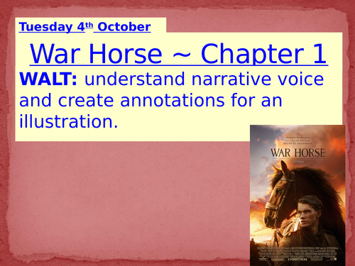 War Horse by Michael Morpurgo ~ Introductory Lesson FREE ~ COMPLETE ...