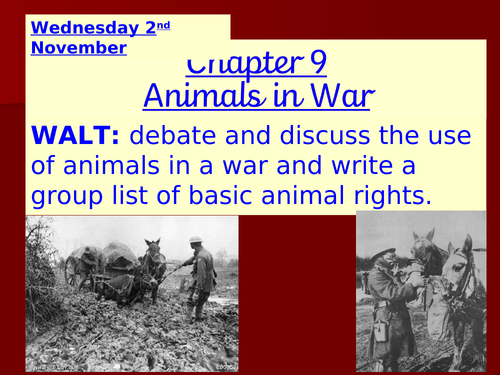 WAR HORSE by Michale Morpurgo ~ Ready-to-use lessons for Chapters 1 ...