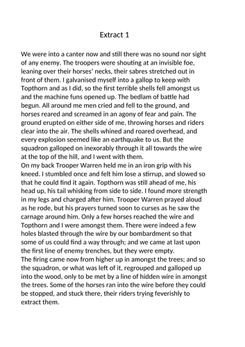 WAR HORSE by Michale Morpurgo ~ Ready-to-use lessons for Chapters 1 ...