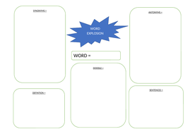 Word Explosion sheet | Teaching Resources