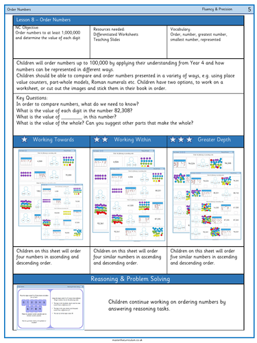 Year 5- Week 2 Place Value Differentiated Sheets- White Rose Style ...