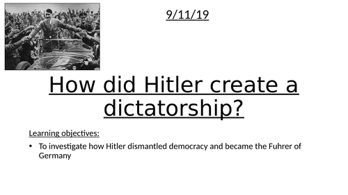 KS3 How did Hitler rise to power? | Teaching Resources