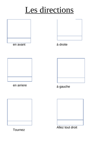 Directions in French | Teaching Resources