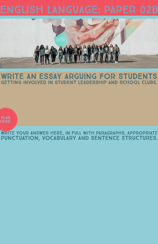 AQA English Language Section B Writing Tasks: Papers 01 & 02 (Home ...