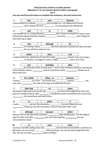 Devices to build cohesion - Presentation & Exercises | Teaching Resources