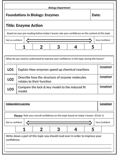 AQA Biology Enzyme Action | Teaching Resources