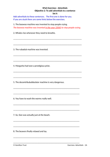 Adverbials - Presentation & Exercises | Teaching Resources