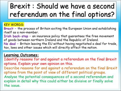 Brexit - Second Referendum? | Teaching Resources