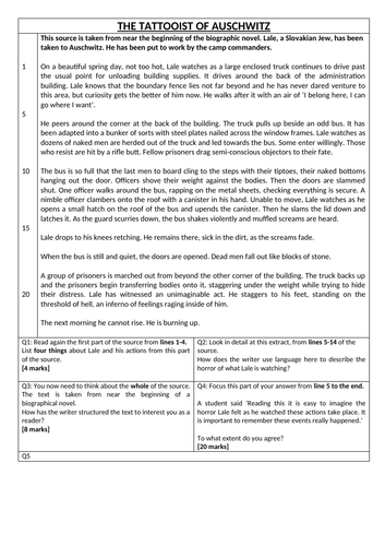 AQA Language Paper 1 - 8x mini mocks | Teaching Resources