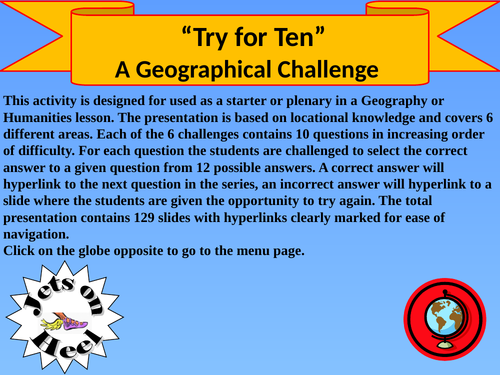 The Ultimate Geography Tenable Challenge | Teaching Resources