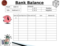 Adding and subtracting with negative numbers bank balance activity ...