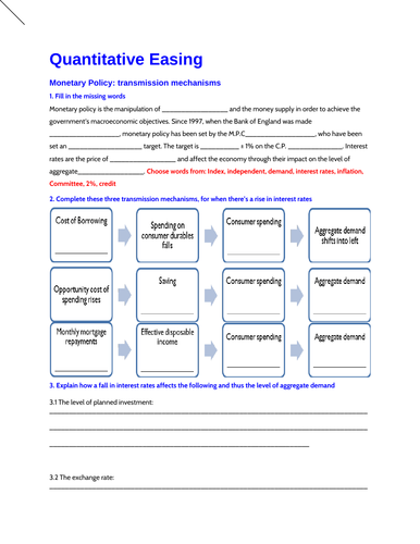 Economics: The Monetary Policy + Quantitative Easing (NEW SPEC ...