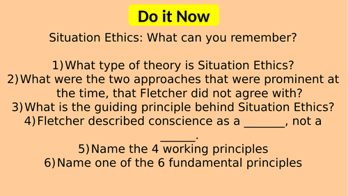 Situation Ethics Workbook and Power Points | Teaching Resources
