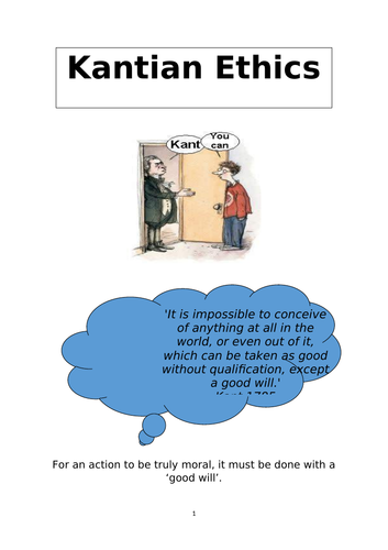 Kantian Ethics Workbook and Power Points | Teaching Resources