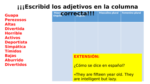 Cómo eres - descripción física - physical description - Year 7 ...