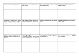 Revision retrieval practice grid sheets for GCSE Chemistry (Edexcel but ...