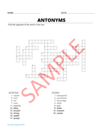 Antonyms worksheets: crosswords, wordsearches, multiple choice ...