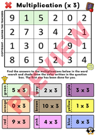 Times Tables Number Word Search Practise - Multiplications 1 - 10 ...