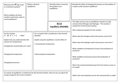 GCSE Edexcel 9-1 GCSE Chemistry (Year 10) Revision Broadsheets (SC1-SC16) | Teaching Resources