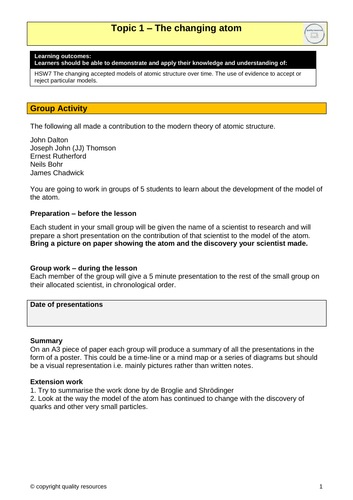 The Changing Atom OCR AS Chemistry | Teaching Resources