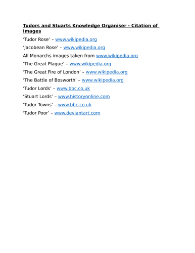 Tudors and Stuarts Knowledge Organiser/ Revision Mat! | Teaching Resources