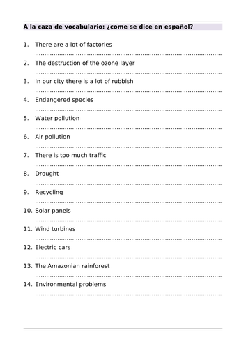 El medio ambiente - Year 10 - GCSE Spanish | Teaching Resources