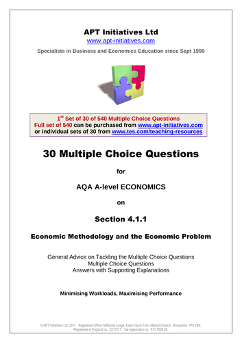 30 Printable Multiple Choice Questions & Answers for AQA A level ... 30 Printable Multiple Choice Questions & Answers for AQA A level ...