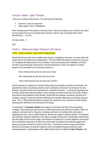 Introduction to Brecht Complete Lesson Bundle | Teaching Resources