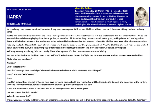 HARRY - STORY COMPREHENSION - TASKS AND EXERCISES | Teaching Resources