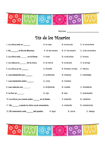 Día de Muertos and Ser vs. Estar - Spanish - Year 8 - Year 9 | Teaching ...