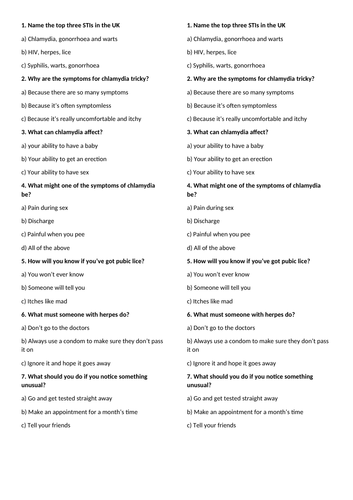 Sexual Health Pshe Lesson Ks3 Ks4 Teaching Resources