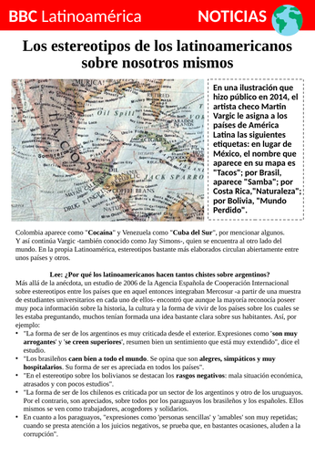 Spanish KS5 - Los estereotipos latinoamericanos (booklet of activities ...
