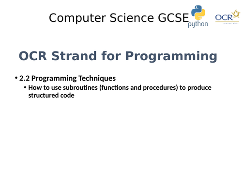 Subroutines - functions and procedures with Python | Teaching Resources Subroutines - functions and procedures with Python | Teaching Resources