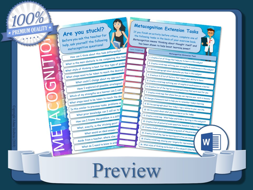Metacognition Exercise Book Enhancers (x5) | Teaching Resources