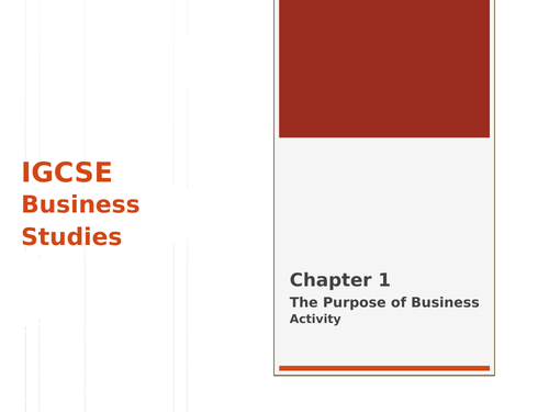 Understanding Business Activity IGCSE Business studies | Teaching Resources